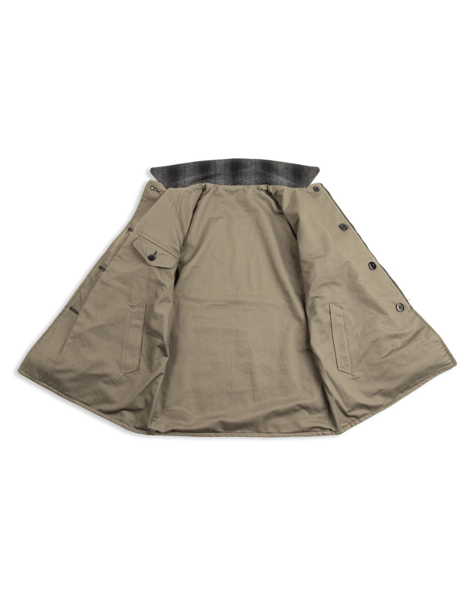 Black Sign 1940s 2-Way Field Jacket - Rat Gray Ombre Check – Standard & Strange