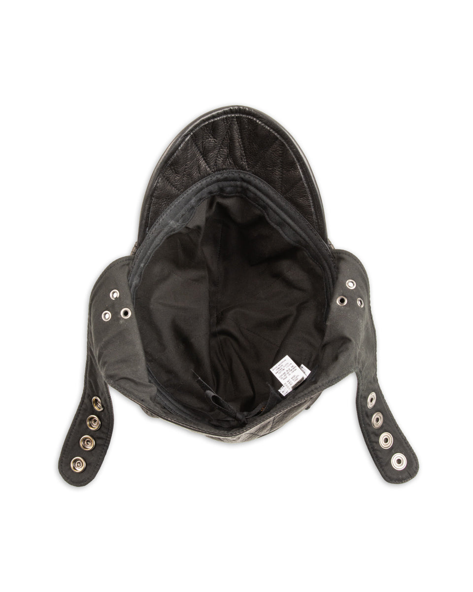 Black Sign Leather Aviator Cap - Mud Black – Standard & Strange