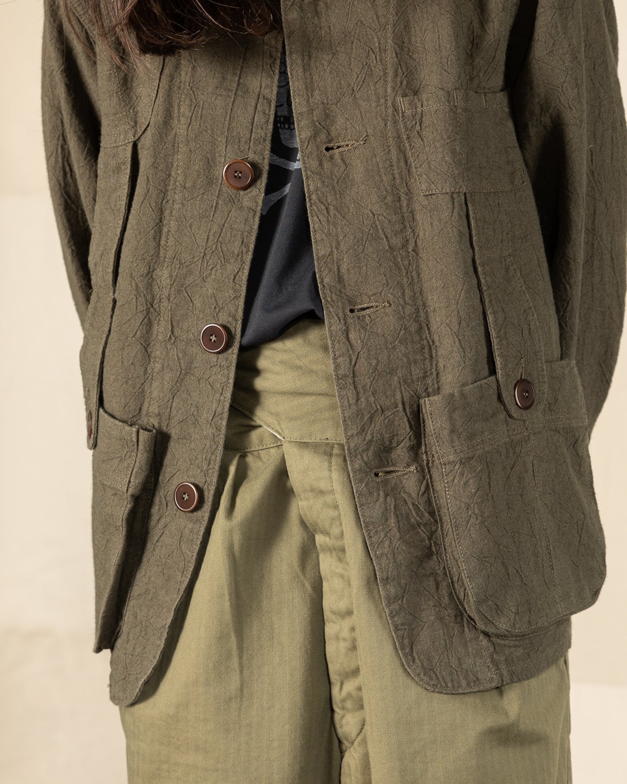 Black Sign Linen Canvas Shooting Jacket - Hide Green – Standard & Strange