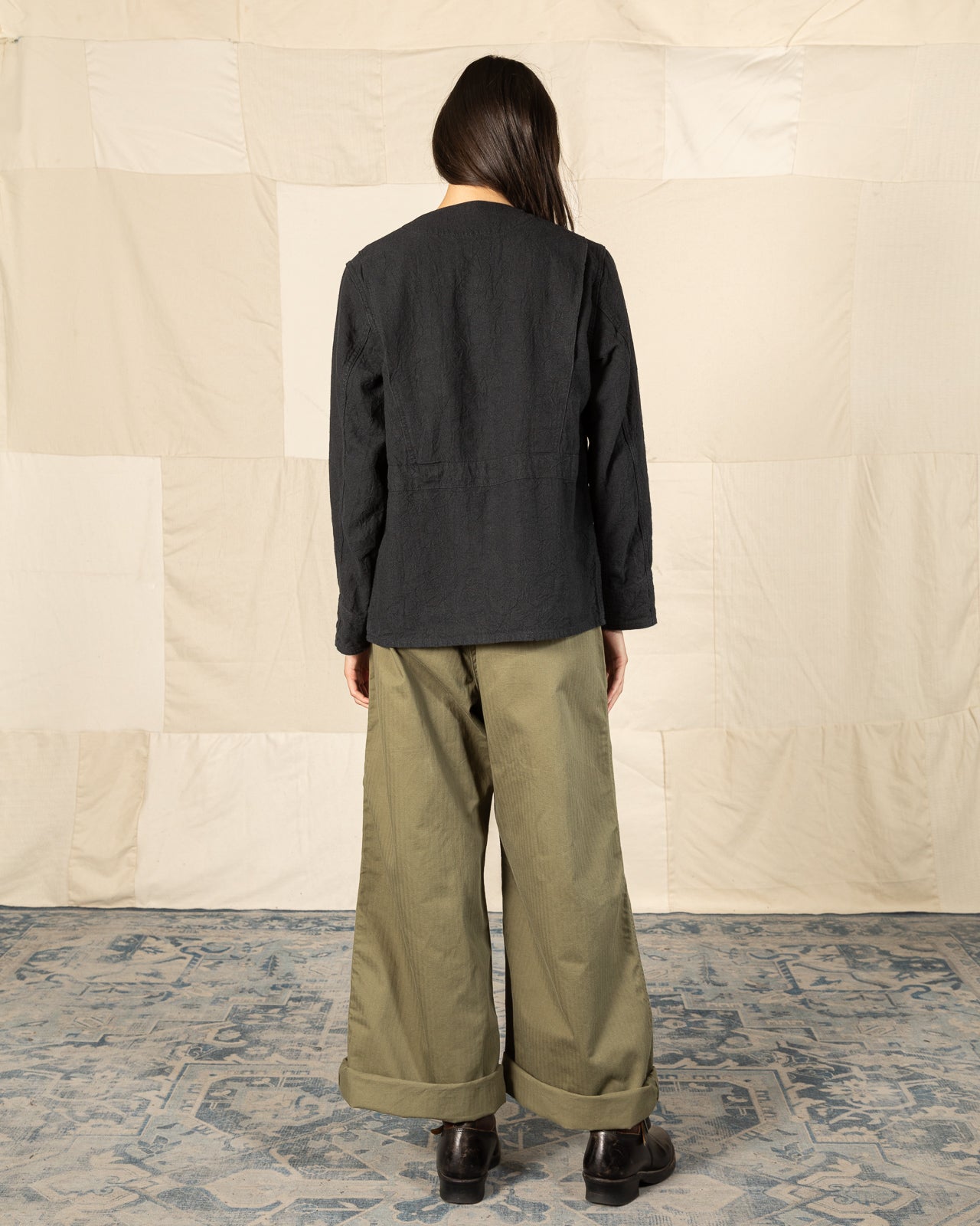 Black Sign Linen Canvas Shooting Jacket - Midnight Black – Standard ...