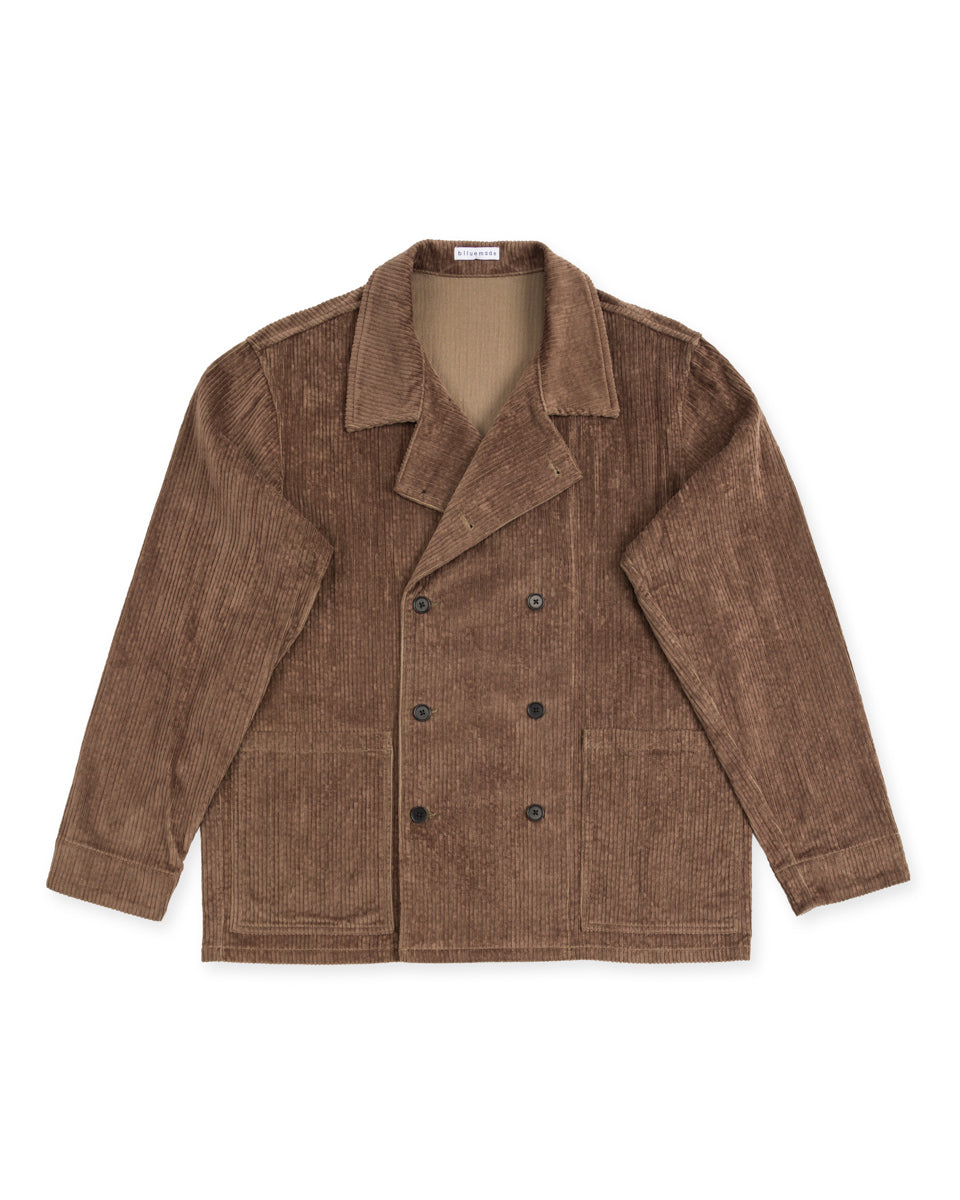 Blluemade Double Breasted Coat - Smoke Italian Cotton Corduroy ...