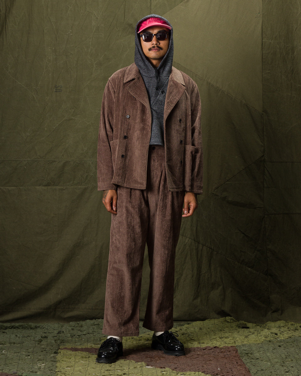 Blluemade Double Breasted Coat - Smoke Italian Cotton Corduroy ...