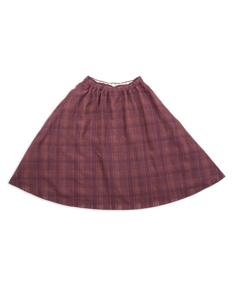 Cotton Linen Check Skirt - Brown – Standard & Strange