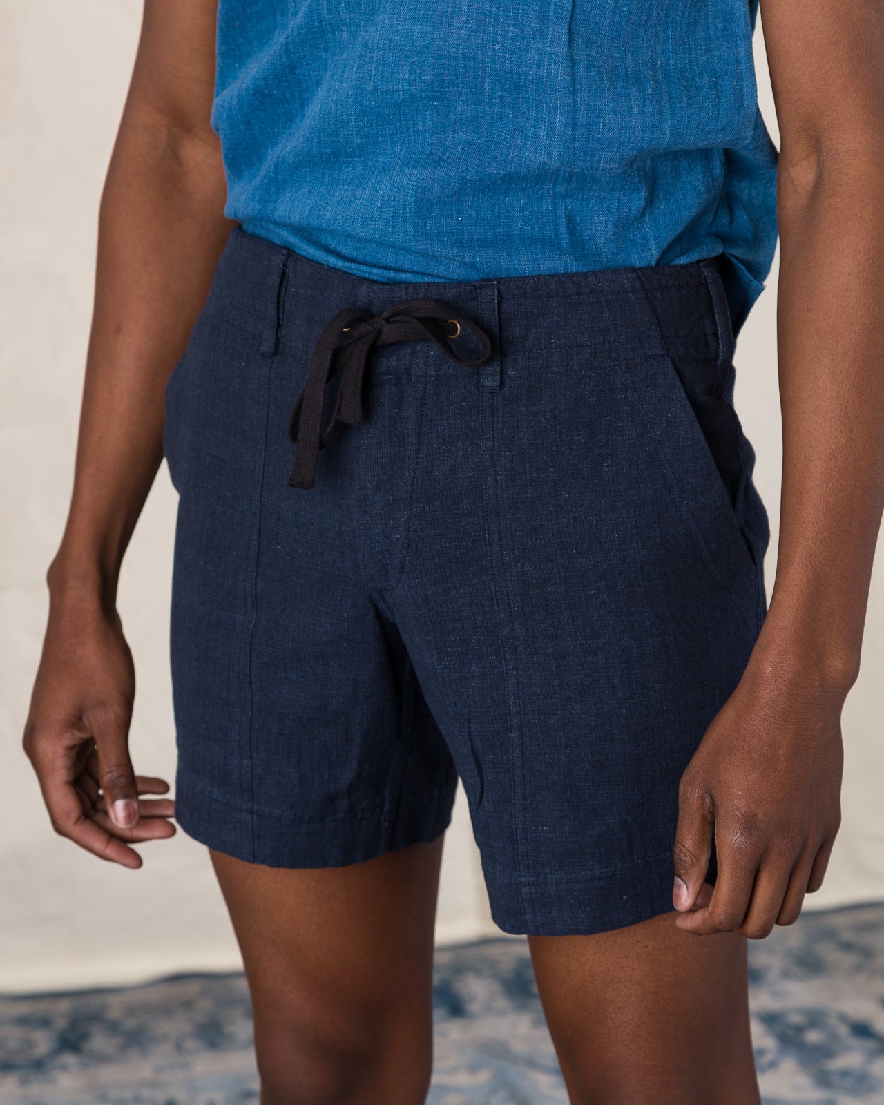 Indi + Ash Obelisk Short - Iron Black Warp/Indigo Weft Denim – Standard ...