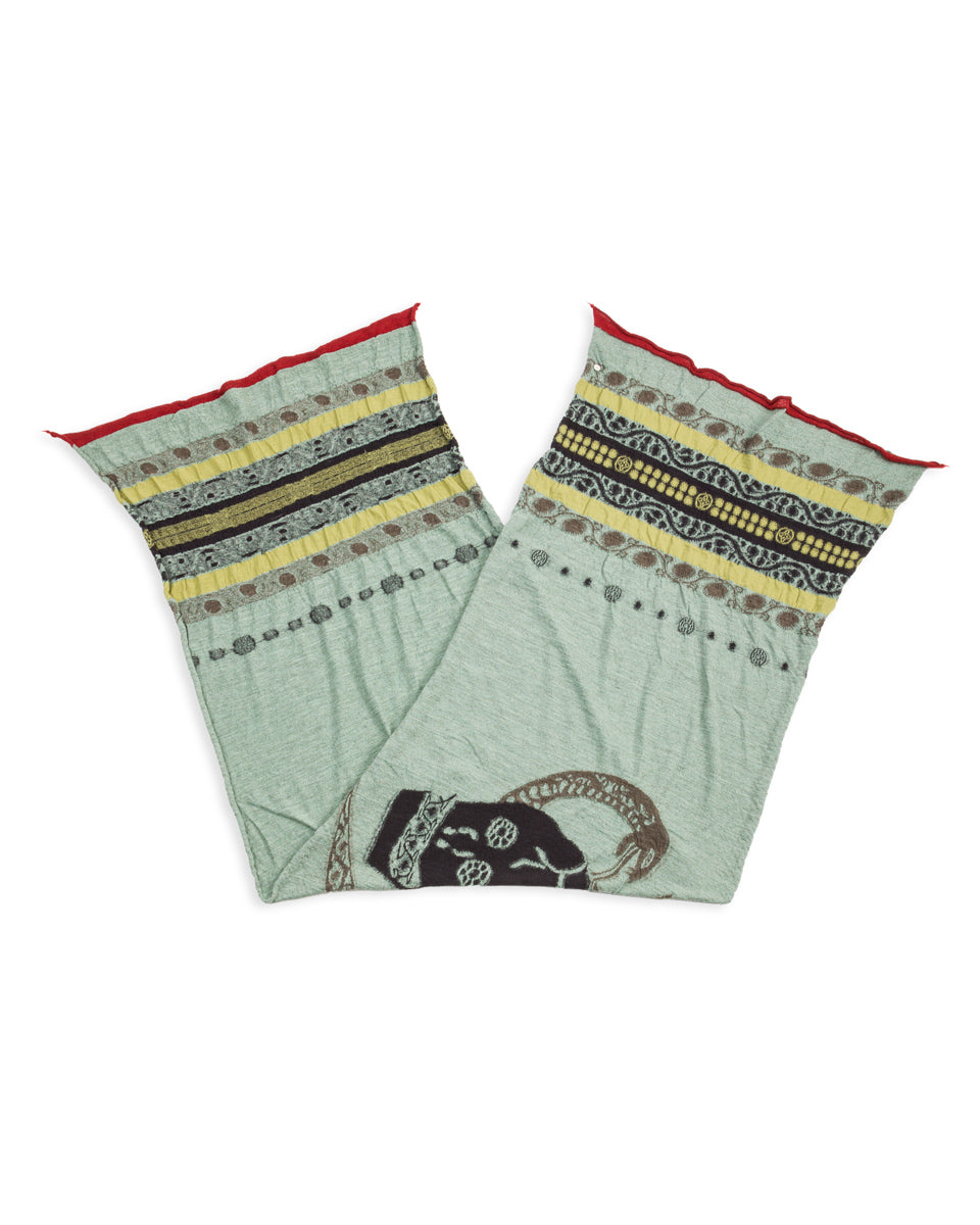 Kapital Fulling Wool Scarf COPTIC SKULL - Green – Standard & Strange
