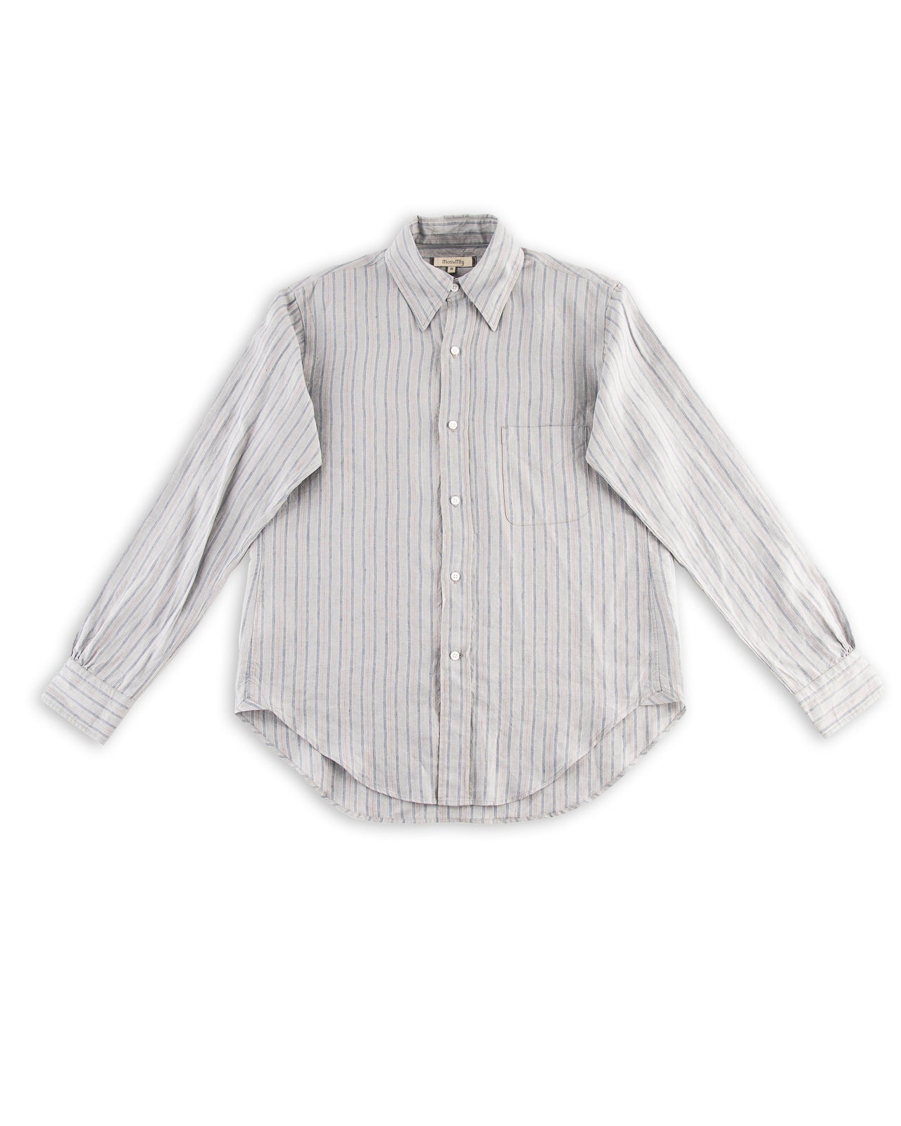 MotivMfg Authentic Fit BD Shirt - Superfine Linen Broadcloth Aqua/Buff ...