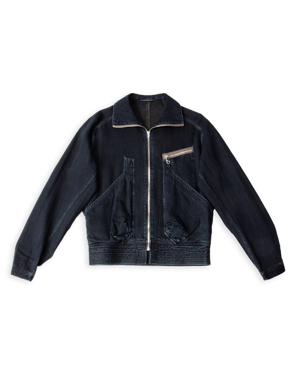 Denim Deck Jacket - Char Navy Overdyed Linen Denim – Standard & Strange