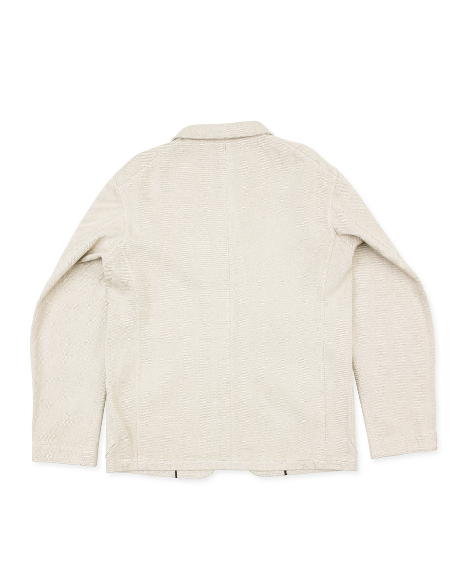 MotivMfg Peak Lapel Lounge Jacket - Natural Tailorable Denim – Standard ...