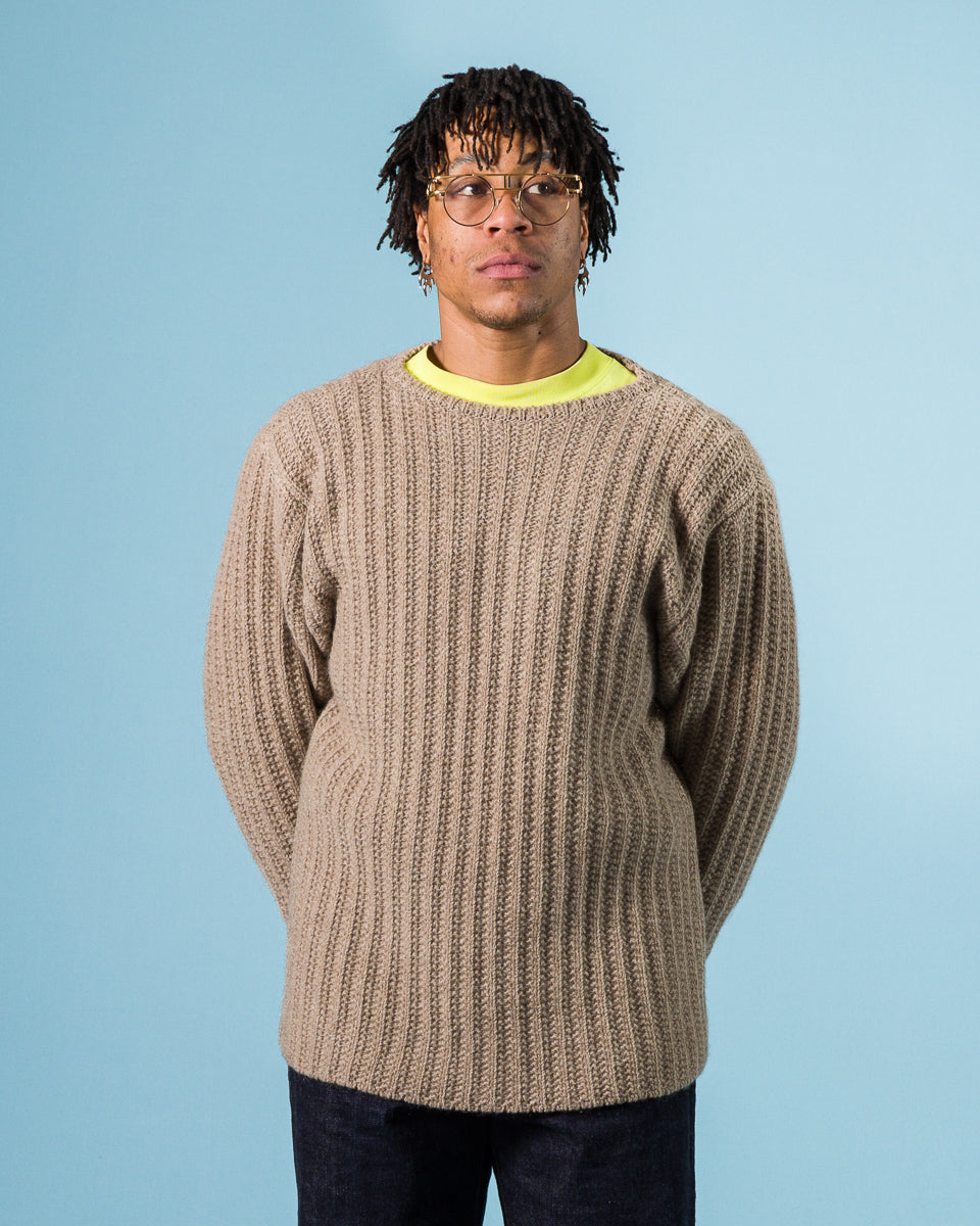 Olde Homesteader & Daughter Slub Cashmere Boat Pullover - Brown 10 ...