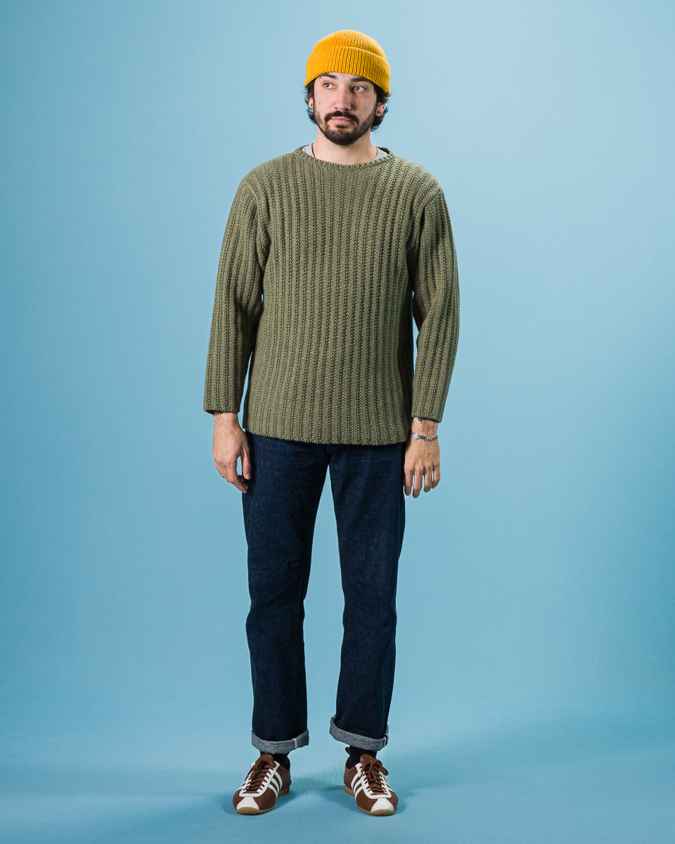 Olde Homesteader & Daughter Slub Cashmere Boat Pullover - Hunter Green ...