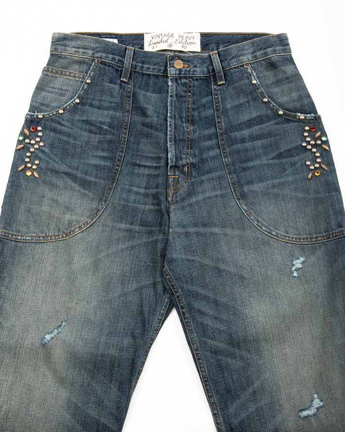 Extra Baggy Studded Jean - Indigo – Standard & Strange