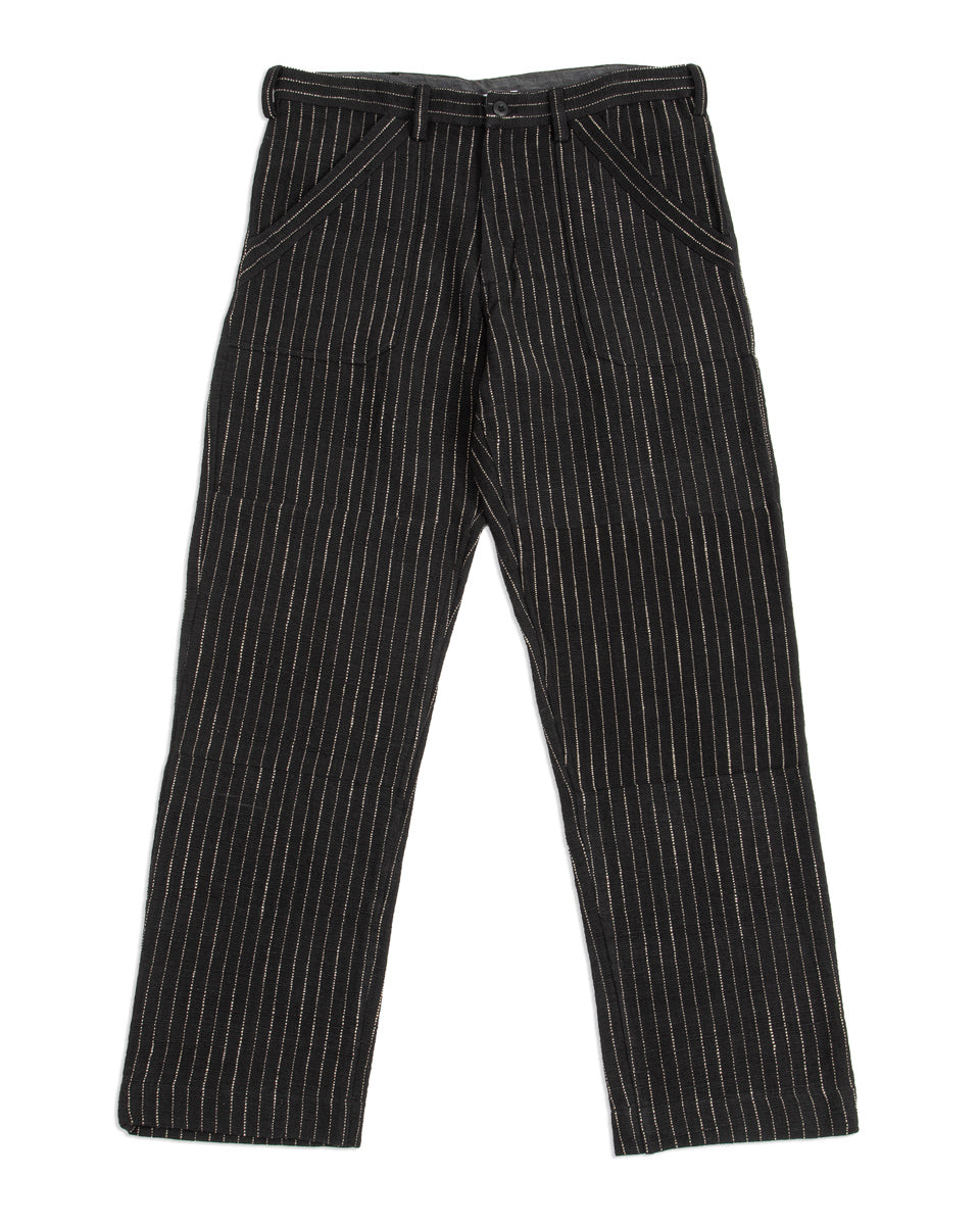 Indi + Ash Isaac Pant - Handwoven Iron/Acacia Canvas Ticking Stripe ...