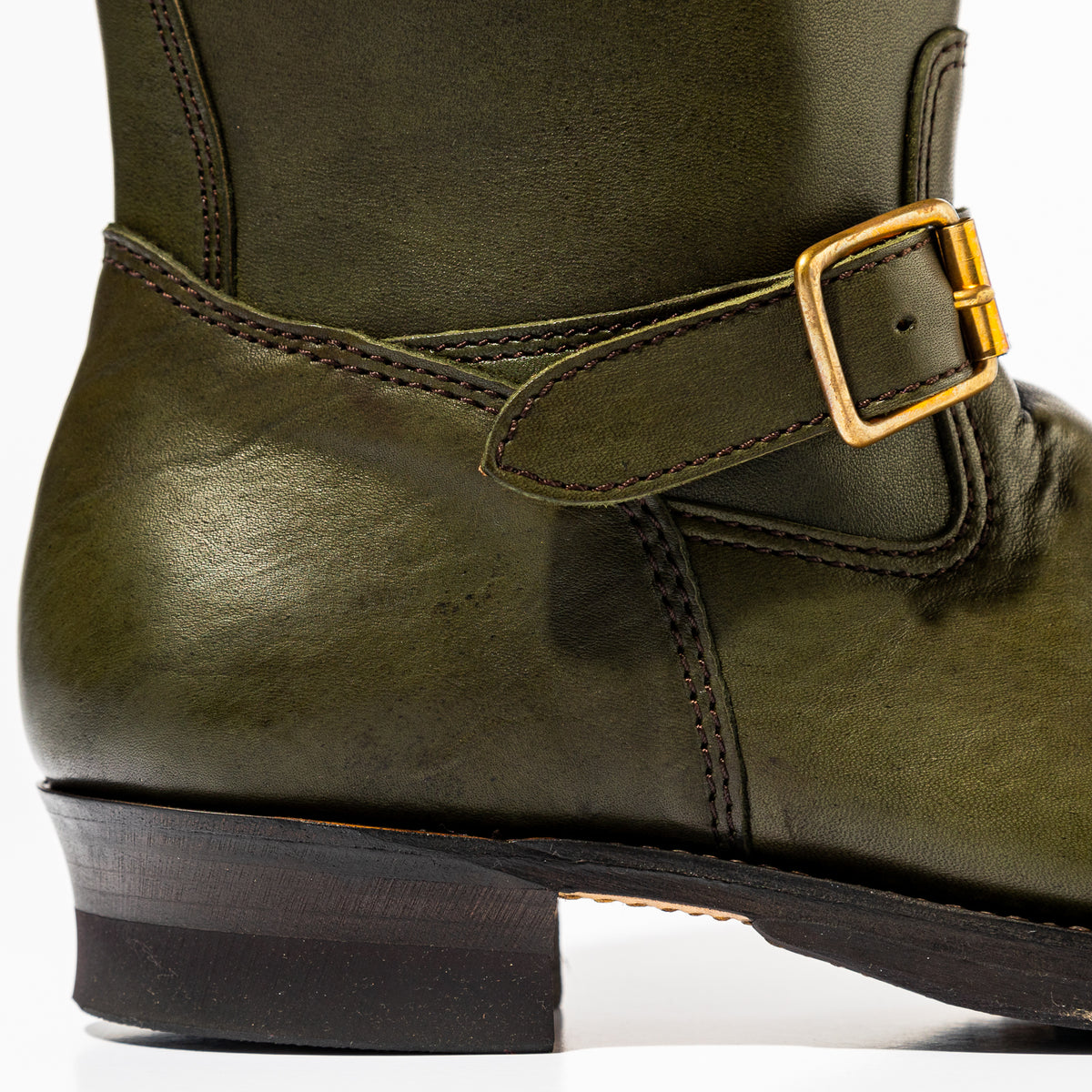 Y'2 Leather Engineer Boot - Olive Eco Horse - Standard & Strange