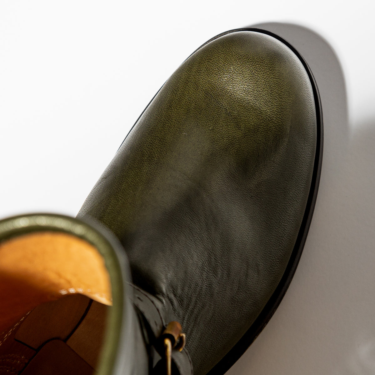 Y'2 Leather Engineer Boot - Olive Eco Horse - Standard & Strange