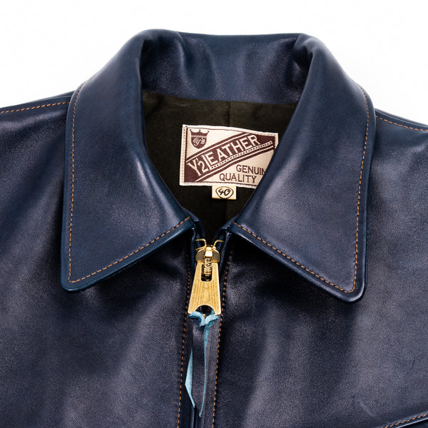 Y'2 Leather Indigo Dyed Horsehide Single Riders Jacket (IR-42 ...