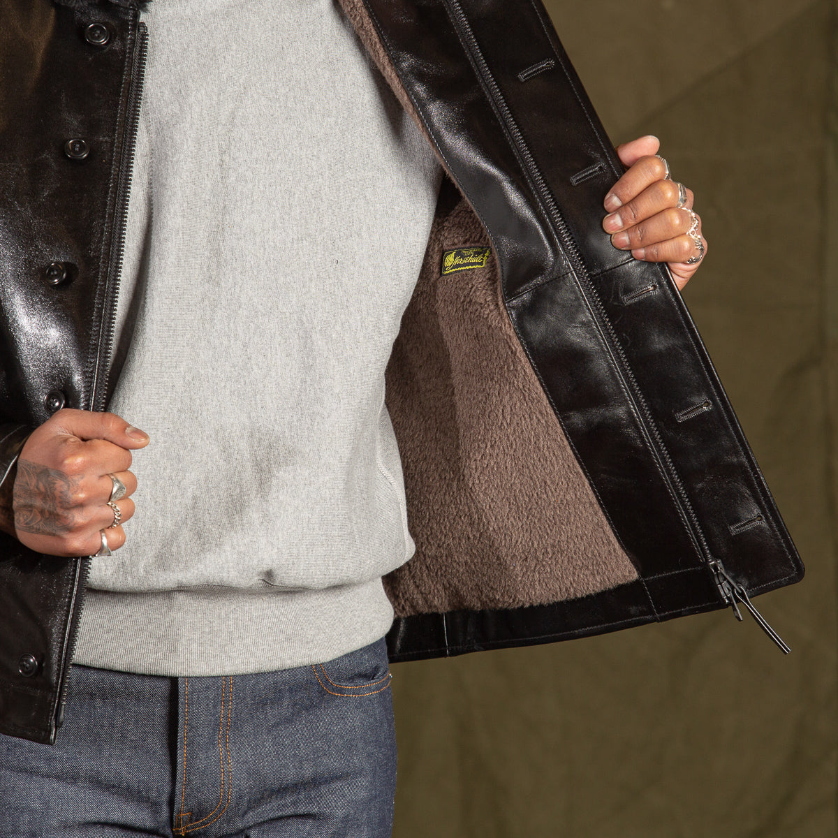 Y'2 Leather Aniline Horse N-1 Deck Jacket - Black (LN-1) – Standard ...